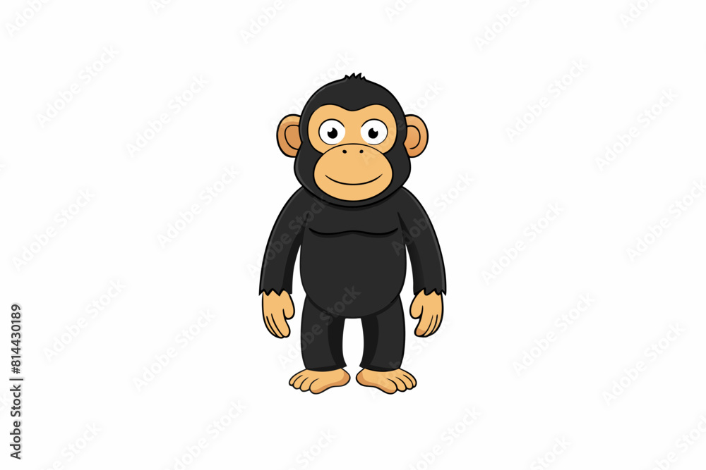 chimpanzee cartoon vector illustration Stock Vector | Adobe Stock