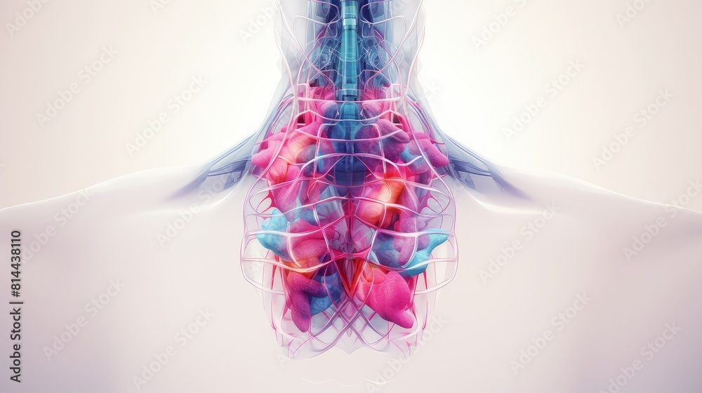 Anatomical model of the human body and organs. Part of a human body ...