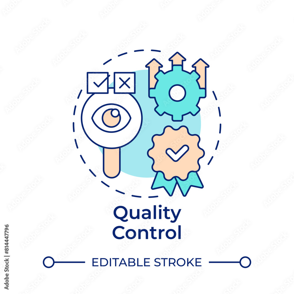 Quality control multi color concept icon. Production process ...