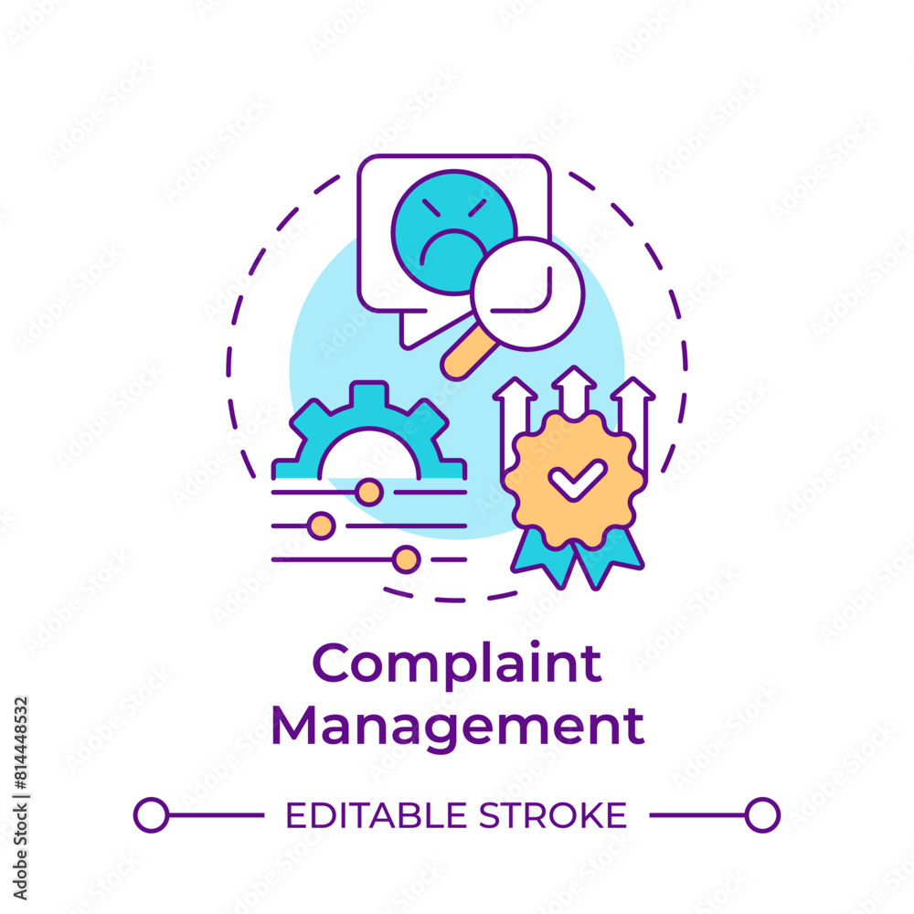 Complaint management multi color concept icon. Customer service ...