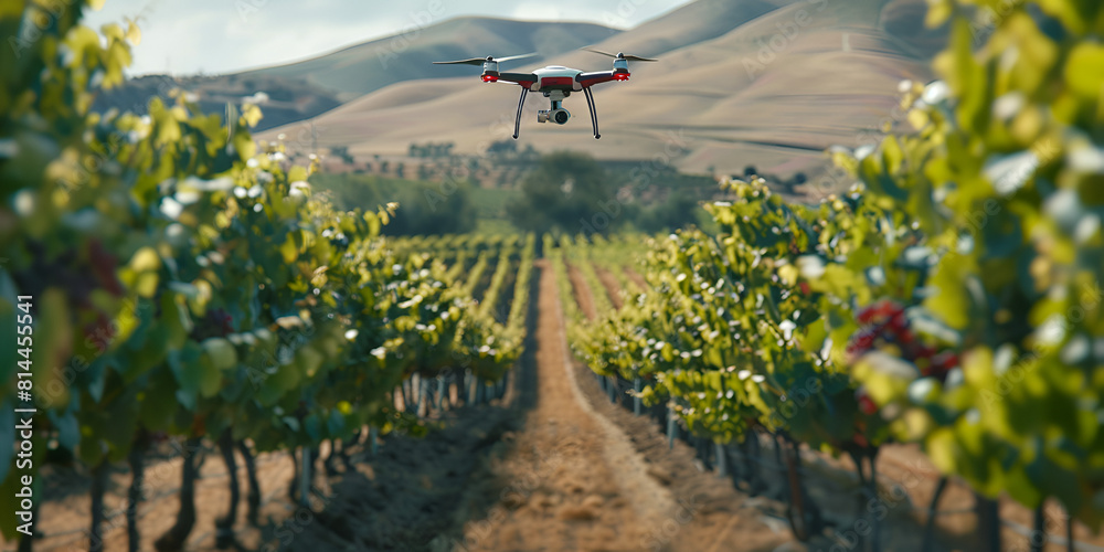 Agriculture drone fly to sprayed fertilizer on row of cassava tree ...