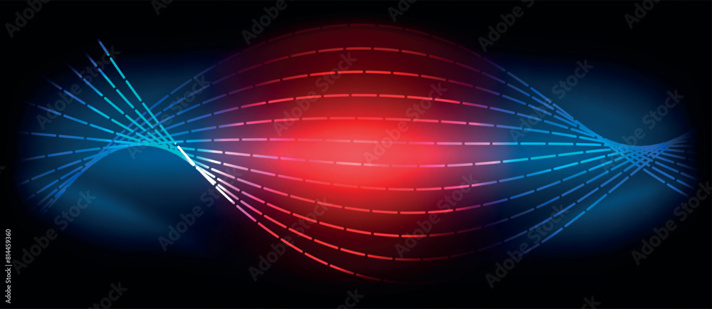 A vibrant neon purple and electric blue light creates a mesmerizing ...