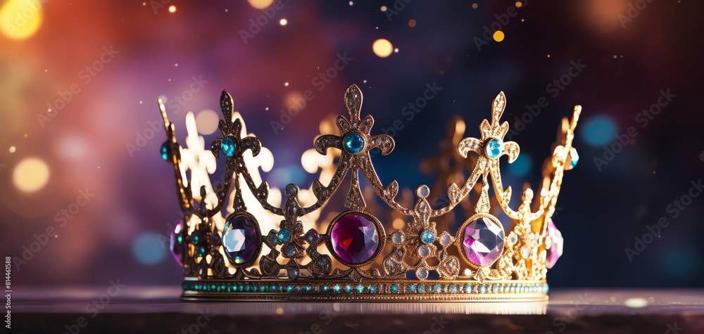 Royal Crown Display Close up of a majestic crown on a velvet cushion ...