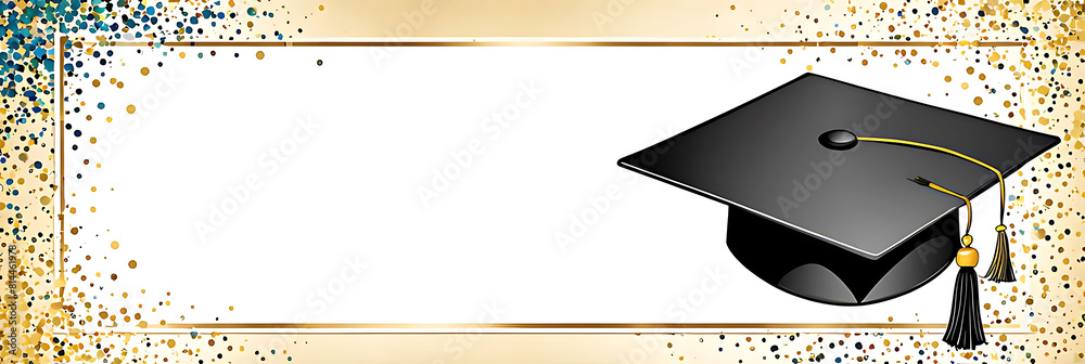 graduation party invitation template with festive background, blank ...