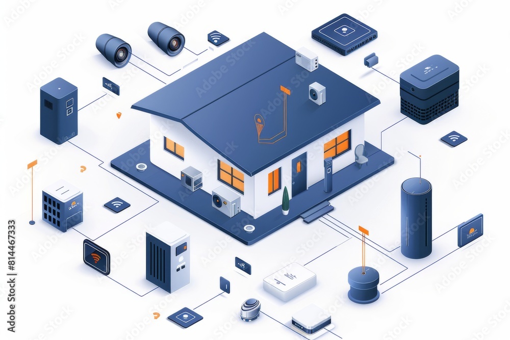 Home security systems monitor surveillance through wirelessly connected ...