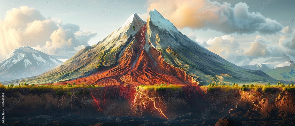 Learn about the formation of a volcanic island with a detailed ...