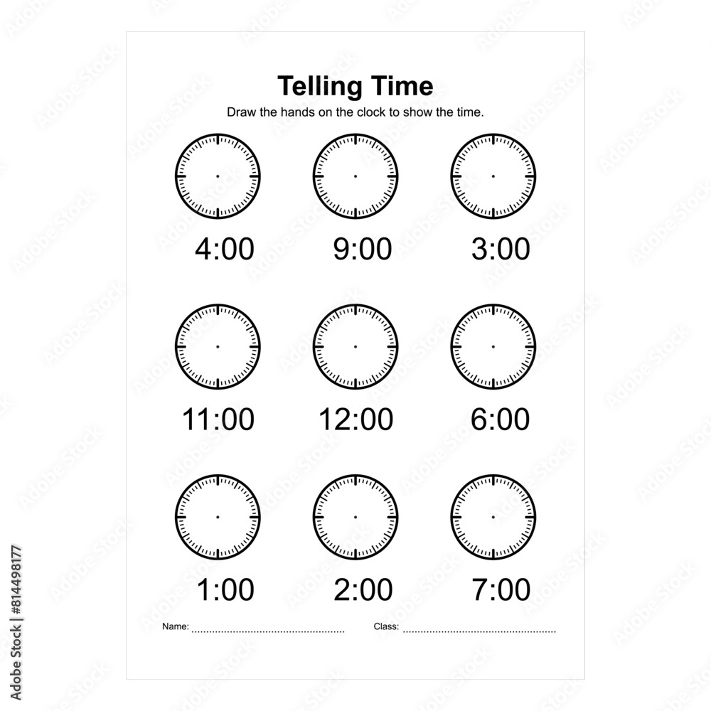 Time and Clock Worksheets. Math Worksheets: Telling Time. Analog Time ...