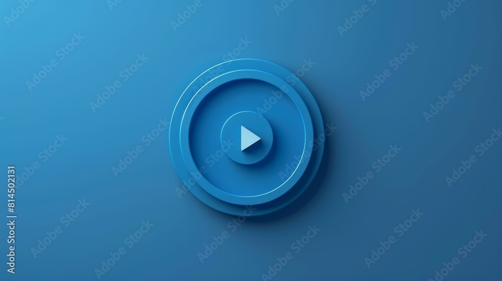 intro video play button image blue color Stock Photo | Adobe Stock