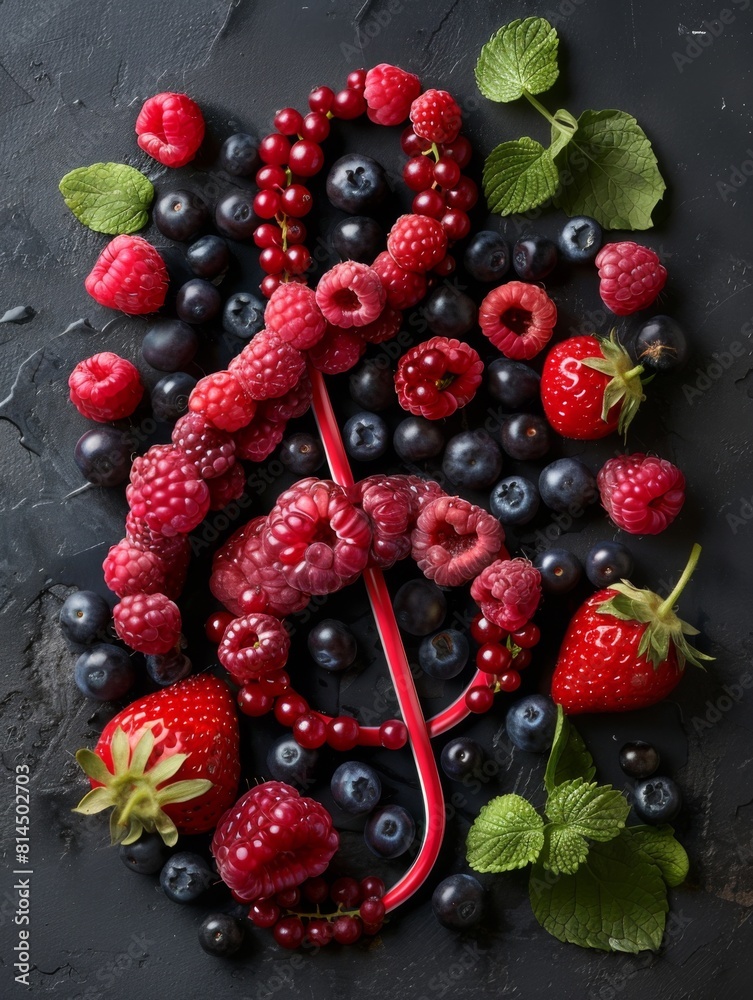 Clef made of berries. A musical symbol used to indicate which notes are ...