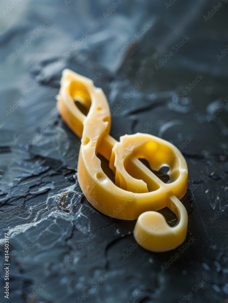 Clef made of cheese. A musical symbol used to indicate which notes are ...