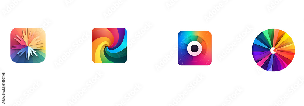 colorful shapes symbol isolated on a transparent background, PNG Stock ...