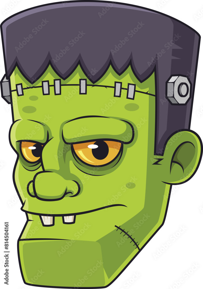 Cartoon frankenstein monster head vector illustration Stock Vector ...