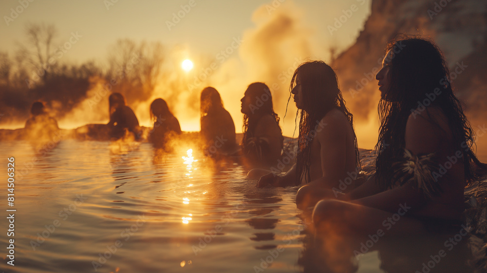 A visually stunning composition featuring a traditional Native American ...