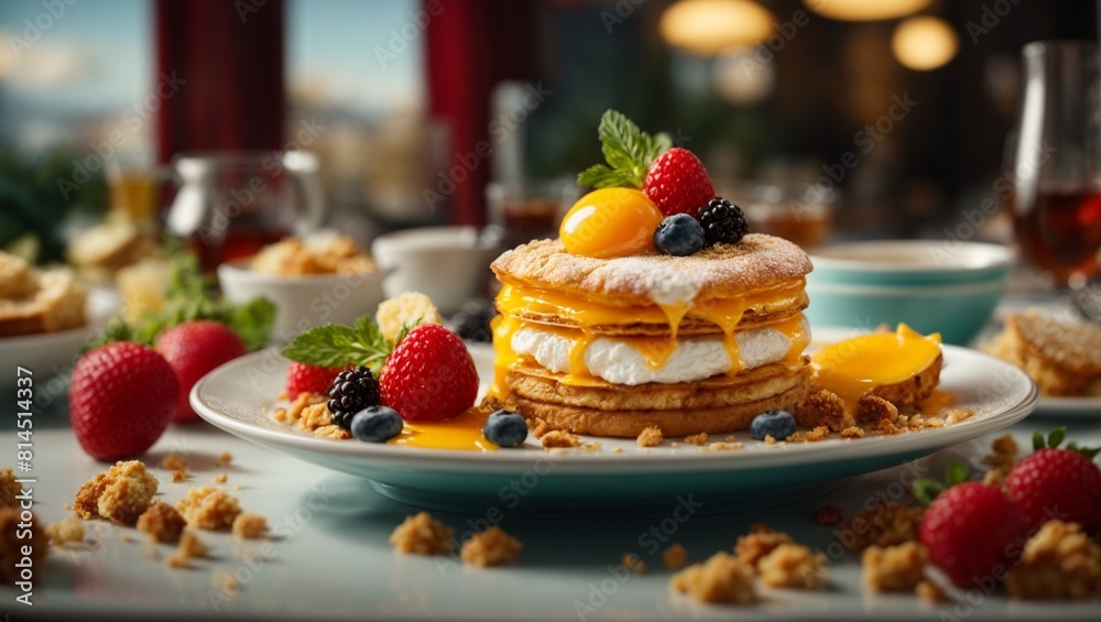 ภาพประกอบสต็อก Michelin starred and fine dining breakfast, studio ...