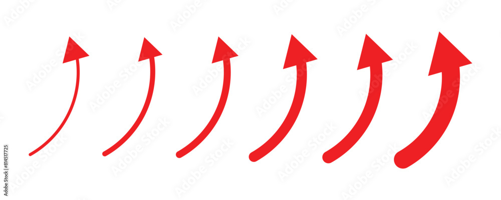 Flat style curved arrow icon collection isolated. different kinds of ...