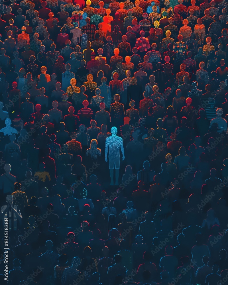 Illustrate the concept of inner turmoil with a pixel art piece of a ...