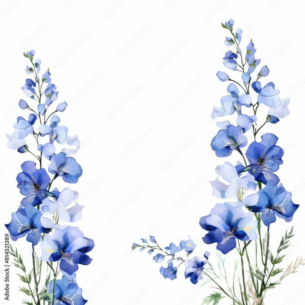 delphinium themed frame or border for photos and text. with tall spikes ...