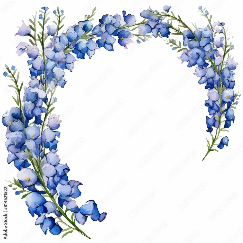 delphinium themed frame or border for photos and text. with tall spikes ...