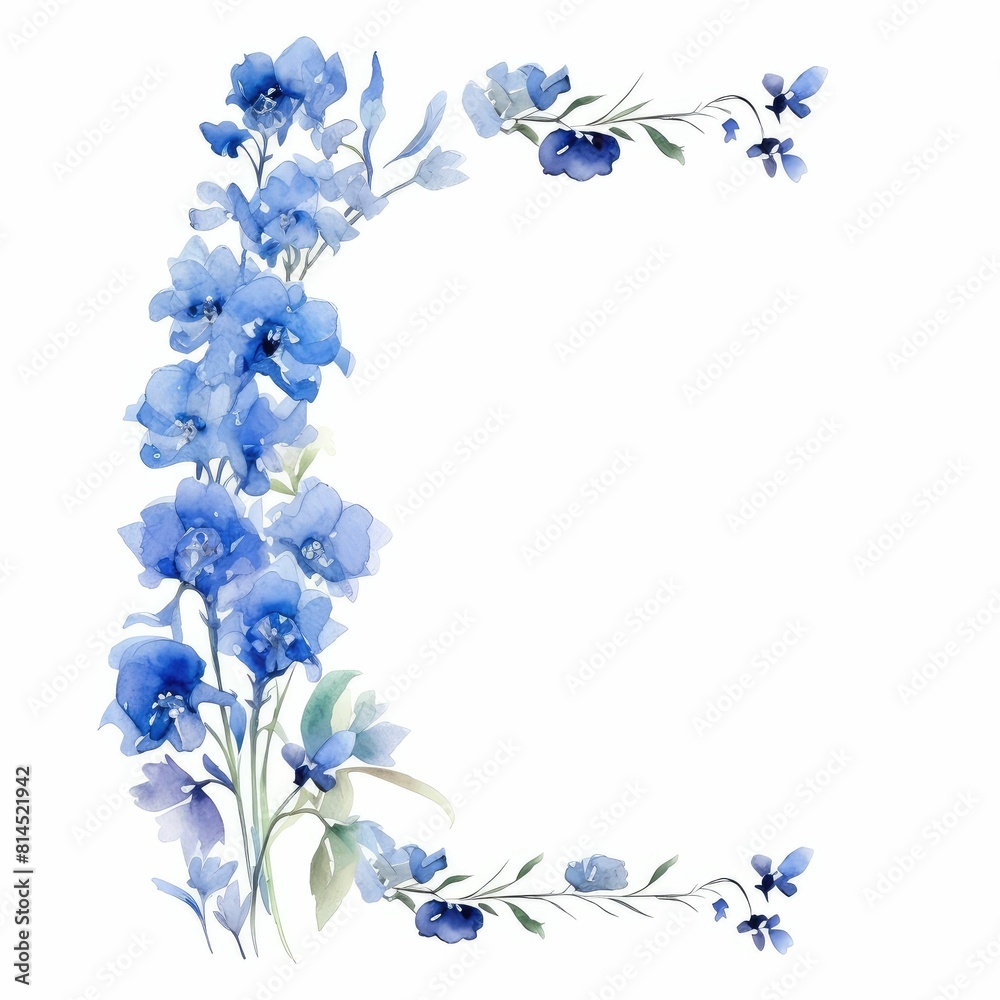 delphinium themed frame or border for photos and text. with tall spikes ...