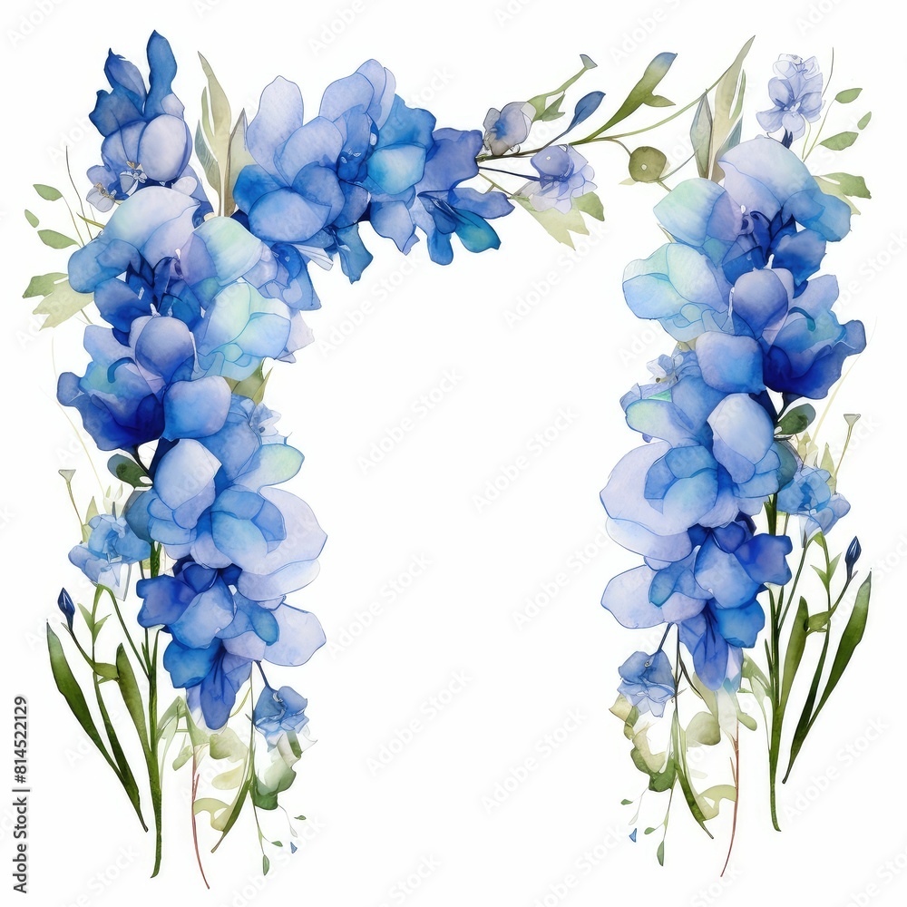 delphinium themed frame or border for photos and text. with tall spikes ...