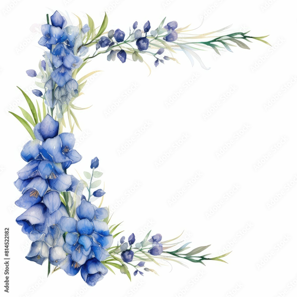 delphinium themed frame or border for photos and text. with tall spikes ...
