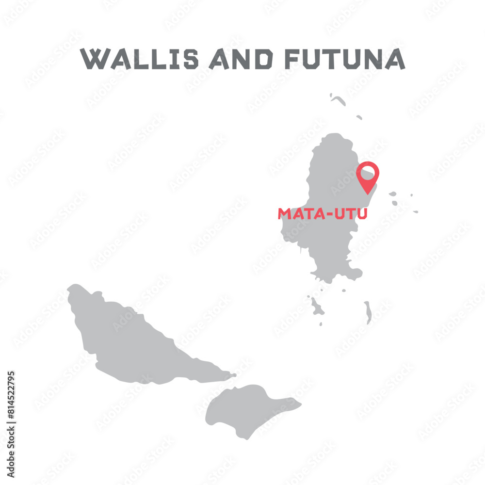 wallis and futuna vector map illustration, country map silhouette with ...