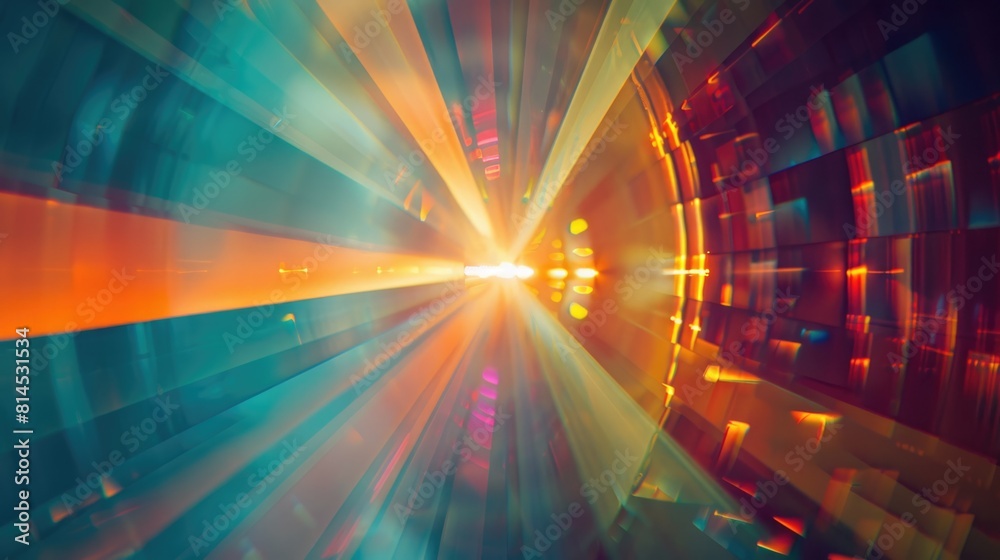 Light diffraction experiment top view Capture photon interactions scifi ...