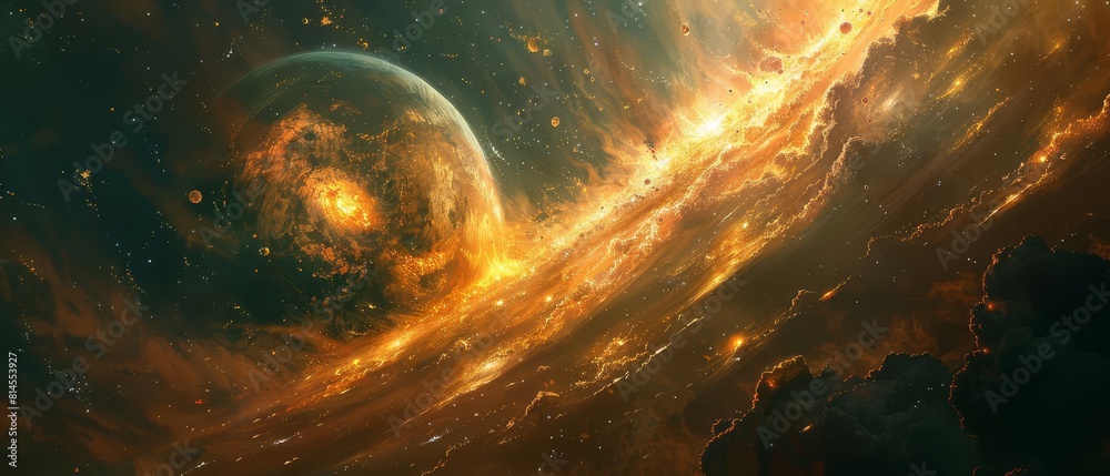 Imaginative representation of a supernova remnant as seen from a nearby ...