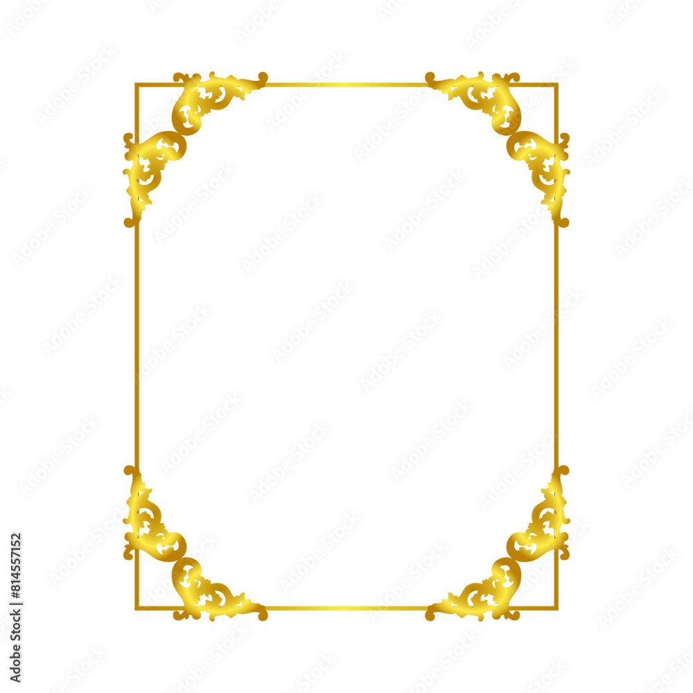 Gold border frame.eps Stock Vector | Adobe Stock