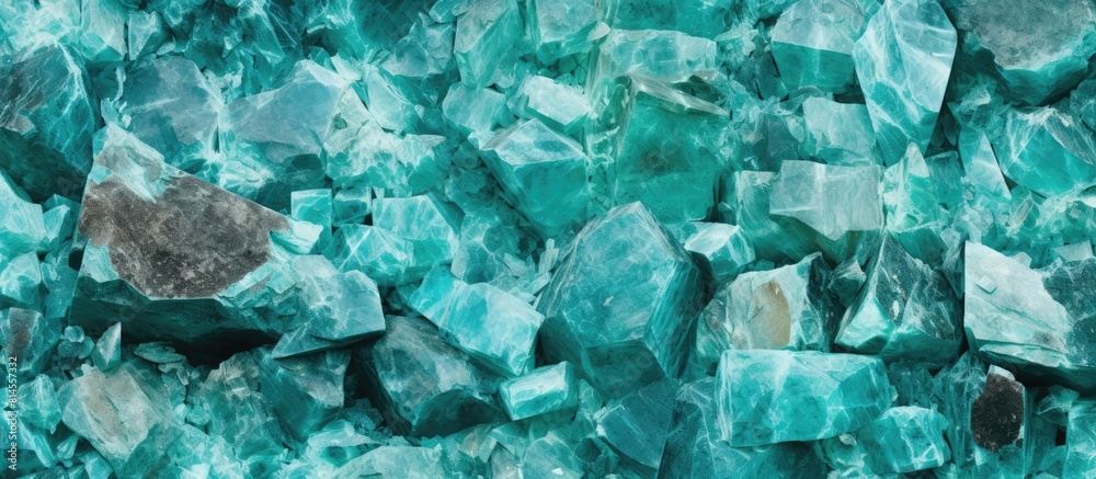 A copy space image of a turquoise abstract background with a natural ...