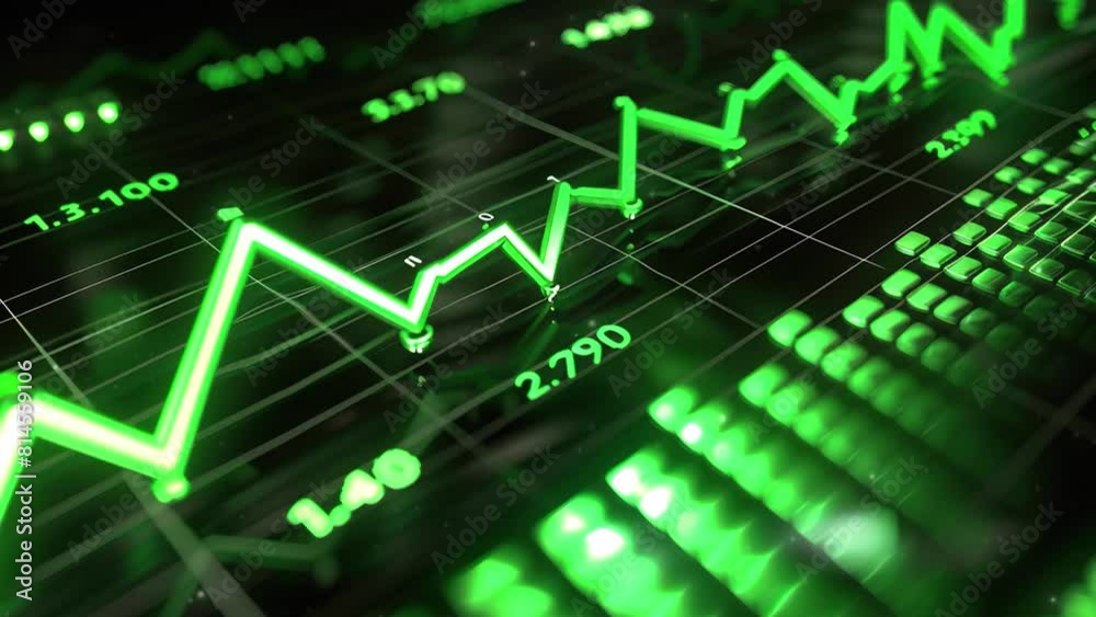 Financial stock curve background. Futuristic technology wave ...