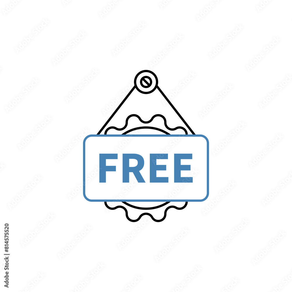 free sign concept line icon. Simple element illustration. free sign ...