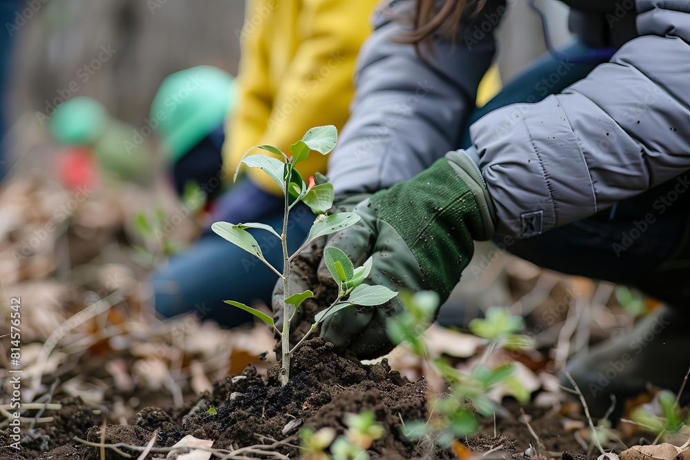 community tree planting event promoting sustainable business practices ...