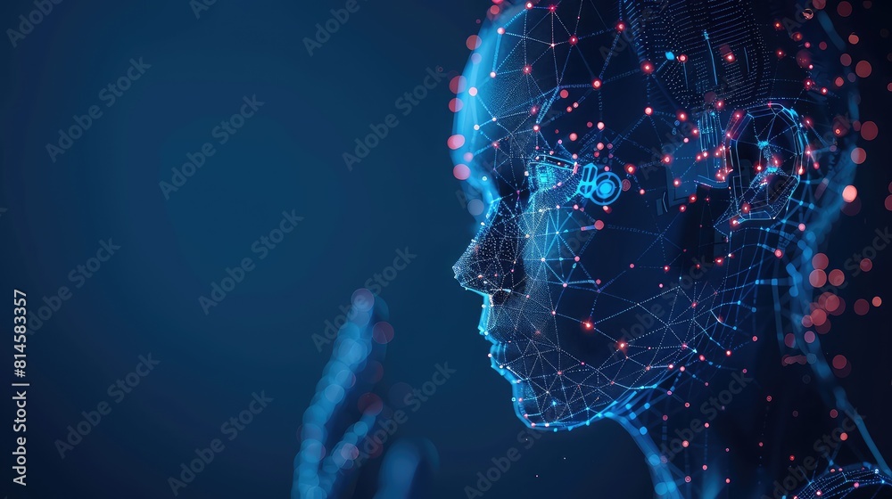 A conceptual image featuring a robot with artificial intelligence, with ...