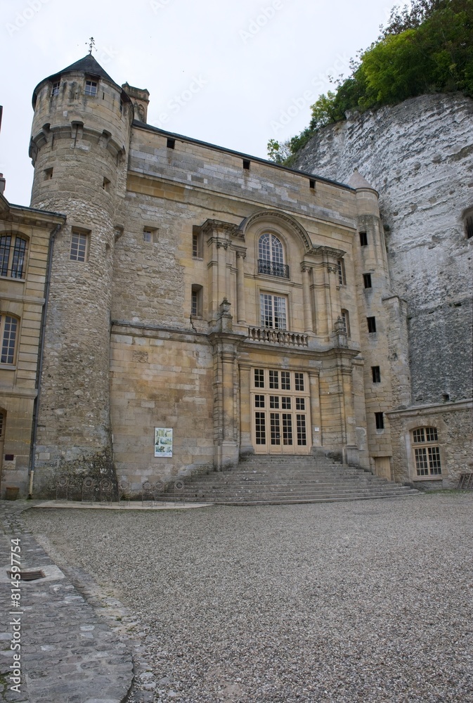 La Roche-Guyon, France - May 8, 2024: In this castle in La Roche-Guyon ...