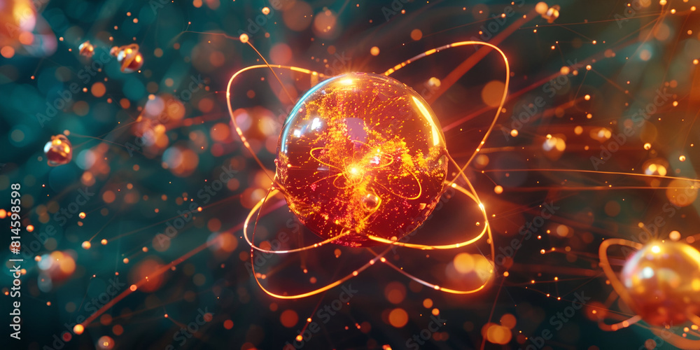 Atomic dance subatomic realm electrons neutrons and protons orbit a ...