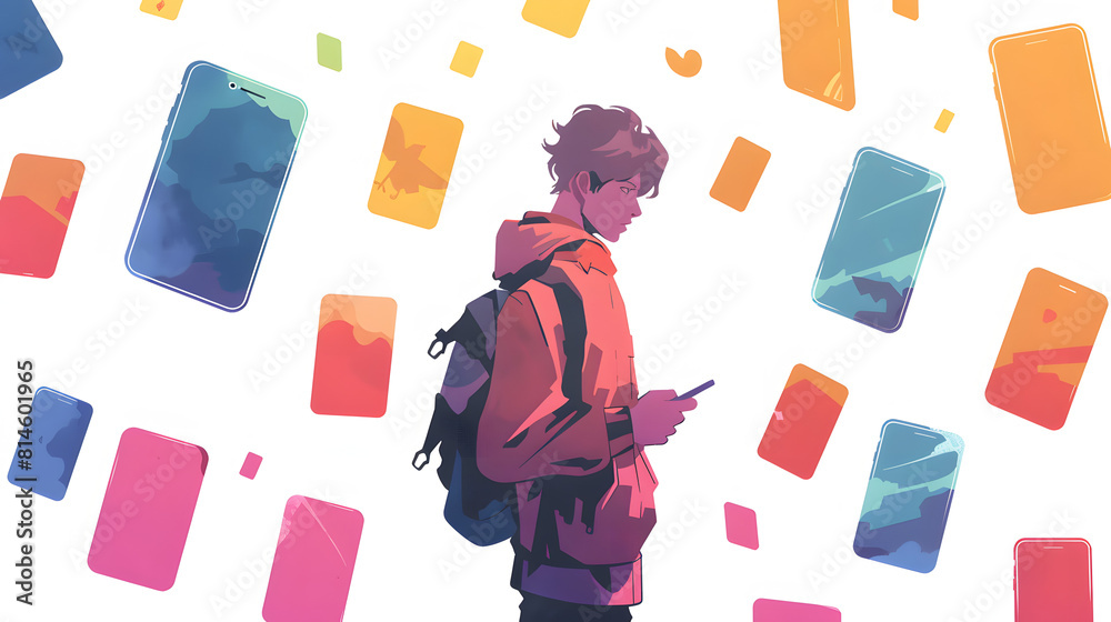 An illustration representing the dangers of oversharing personal ...