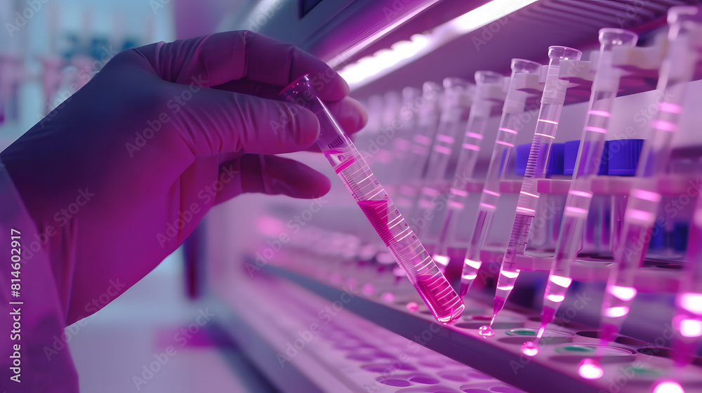 Analyzing dna sequences and genetic data in a genomics lab isolated on ...
