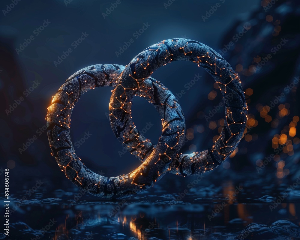 A brain-shaped infinity symbol, with neurons and synapses, symbolizing ...