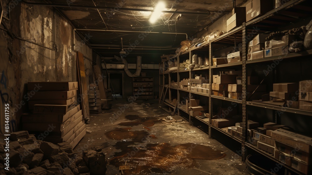 abandoned warehouses, background for scenes Stock Illustration | Adobe ...