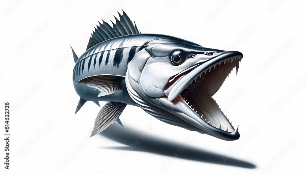 Barracuda Fish Illustration: Realistic Depiction of Sphyraena barracuda ...