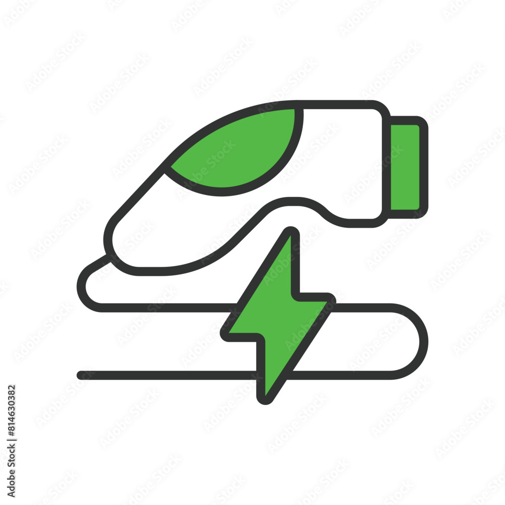 EV charger, in line design, green. EV, Charger, Electric, Vehicle ...