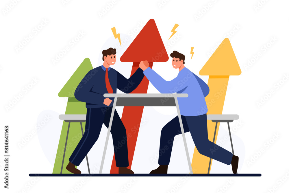 Business competition for leadership and career success. Arm wrestling ... Business competition for leadership and career success. Arm wrestling ...