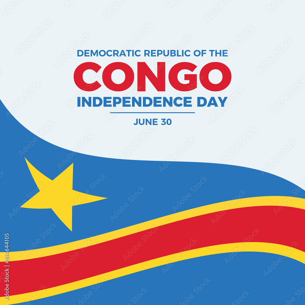 Congo Independence Day poster vector illustration. Congolese flag frame ...