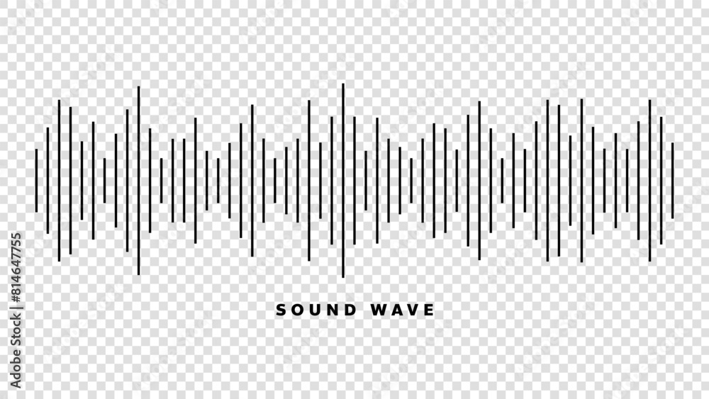 Sound waves on white background , Flat Modern design,isolated on a ...