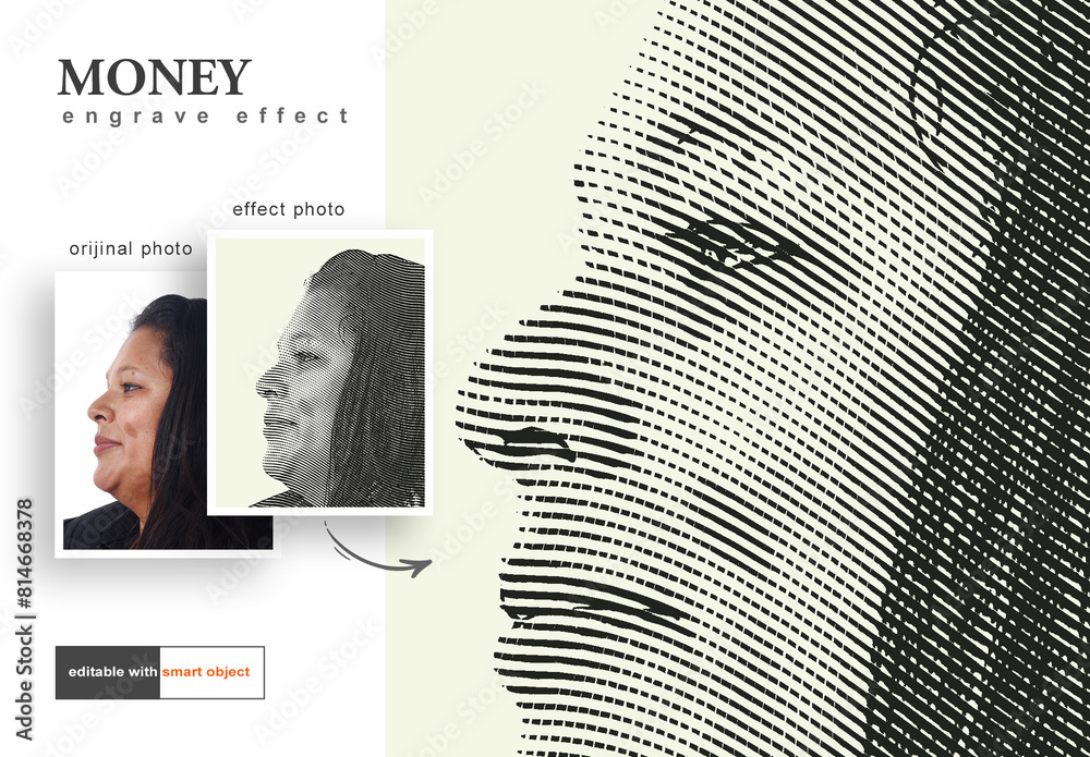 Money Engrave Effect Mockup Stock Template | Adobe Stock