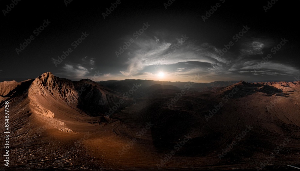 360 hdri panorama of mars sunset martian landscape environment map ...