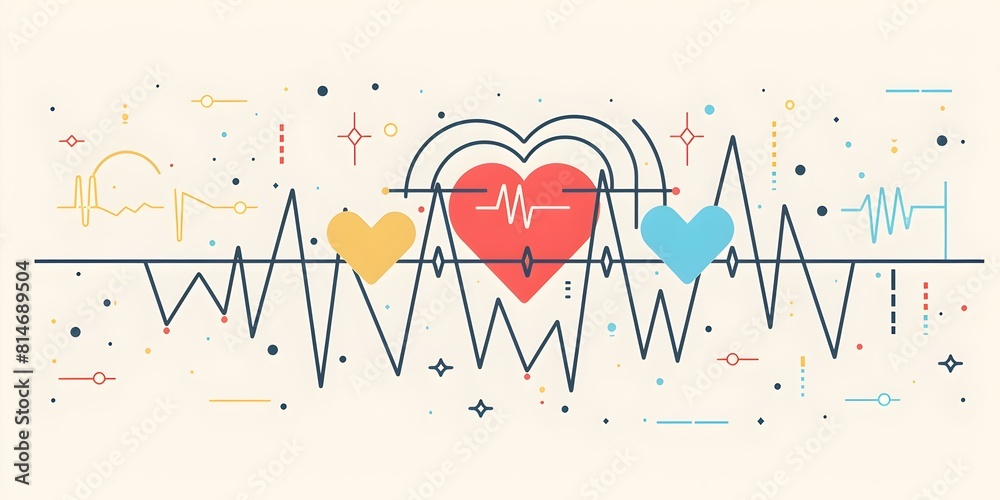 Minimalist Line of Flat Heart Monitor or Flatline Graph Pared Down ...