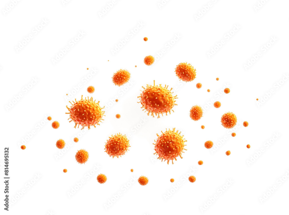 orange bacteria virus particle isolated transparent background png .png ...