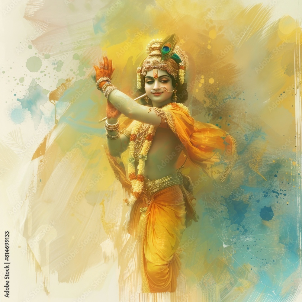 Deity Lord Krishna from Hindu Mythology Stock Illustration | Adobe Stock